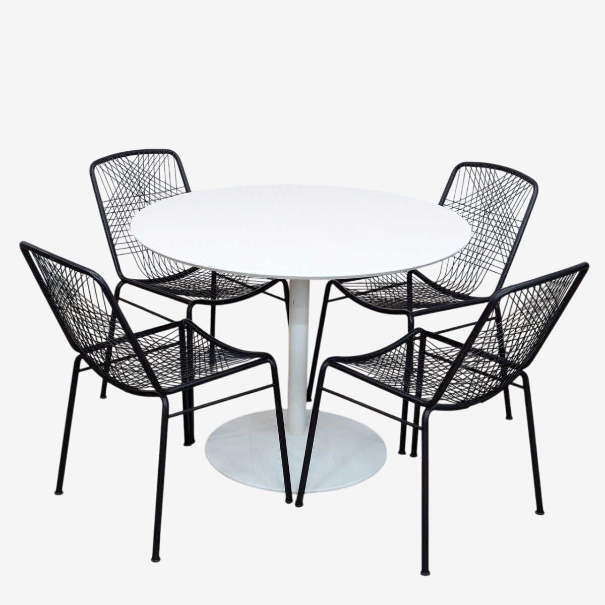 CB2 Modern Odyssey Dining Table with 4 Alpha Metal Chairs | CB2 - $381 ...