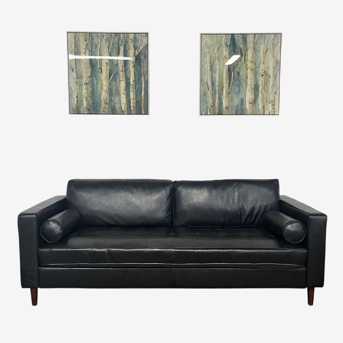 MCM Faux Leather Bench Seat Sofa | Kashew