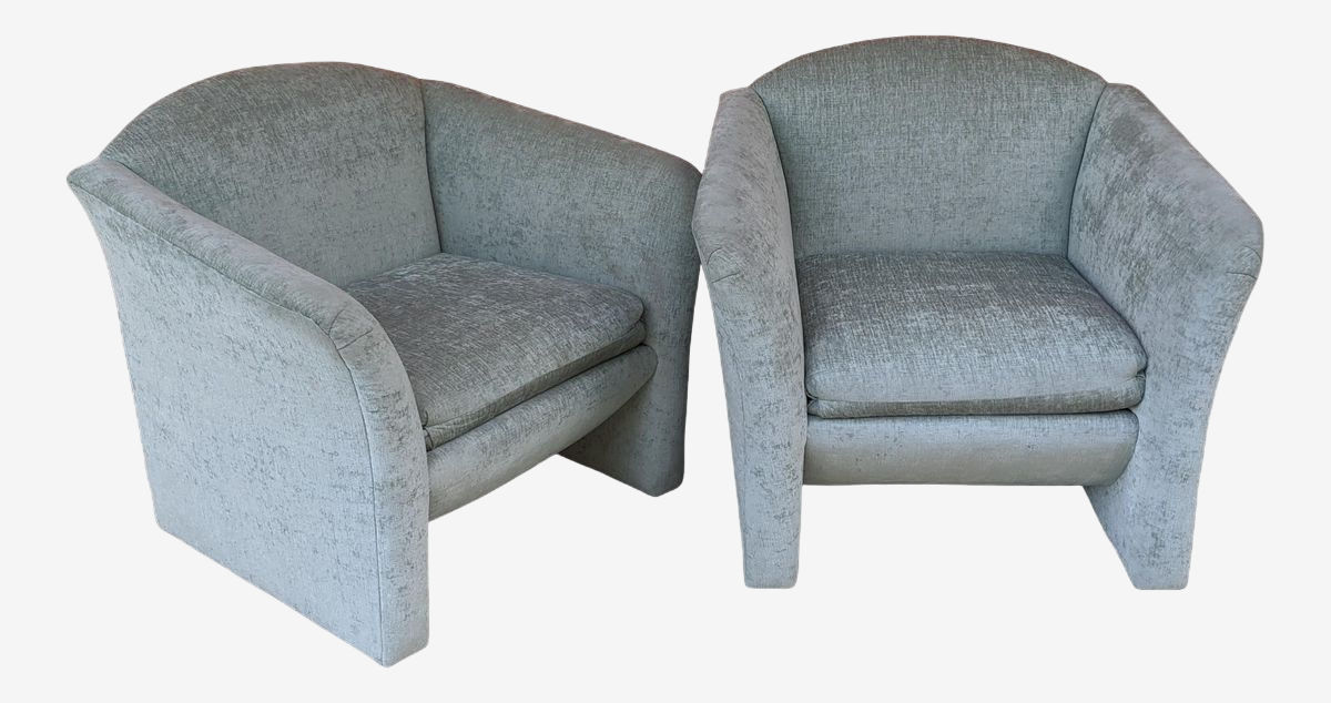 Minty Celadon Green Postmodern Club Chairs - a Pair - $2550 | Kashew ...
