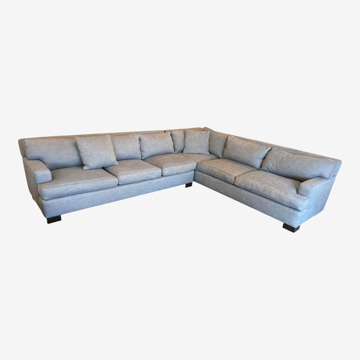 Custom Contemporary Two Piece Heathered Blue/Gray Sectional - $1199 ...
