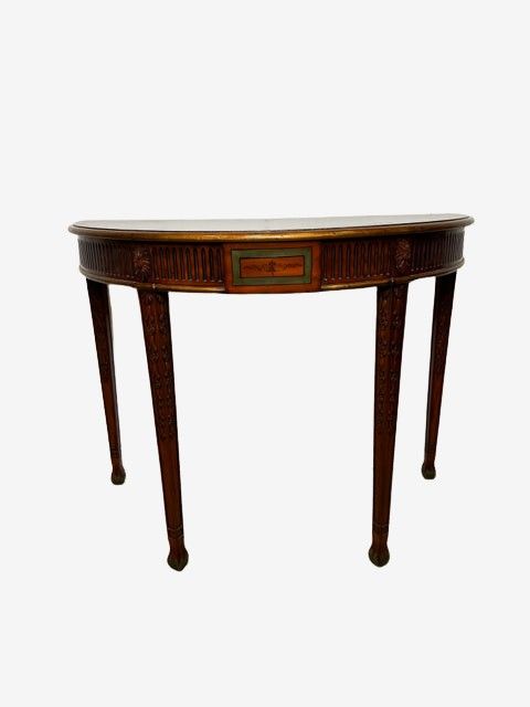 Half Moon Wooden Console Table With Painted Border - $147 | Kashew | Kashew