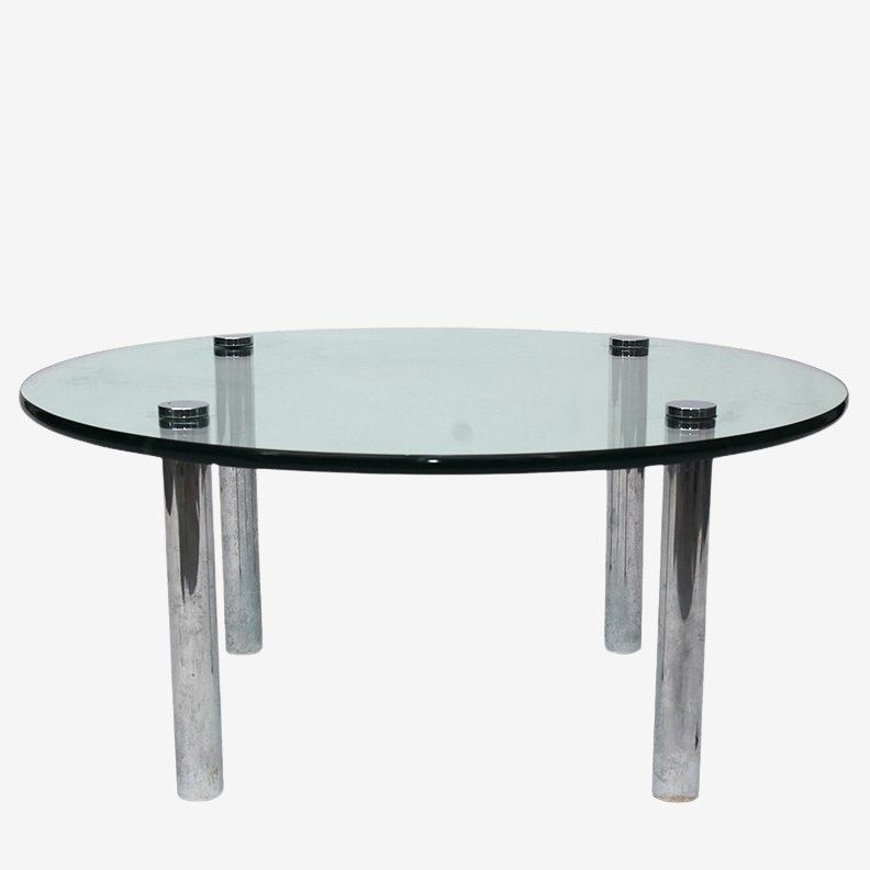 MCM Tubular Chrome Small Round Table, Circa 1970s - $696 | Kashew | Kashew