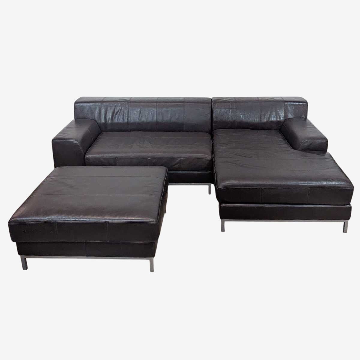 IKEA Modern Kivik Leather Sectional and Ottoman | IKEA - $778 | Kashew ...