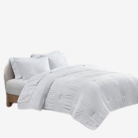 Nimbus White Queen Comforter Set with Bed Sheets | Kashew