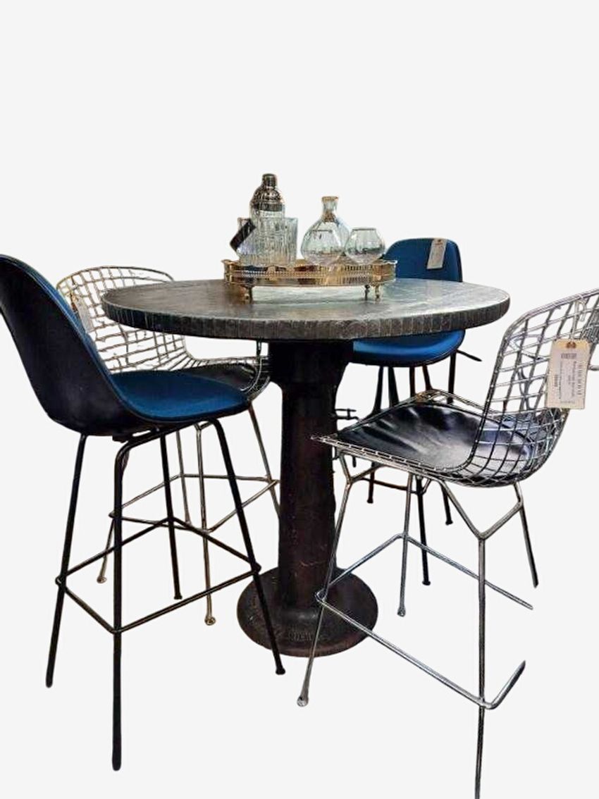 Custom High Top Bar Table, Vintage Machinist Base. | Kashew