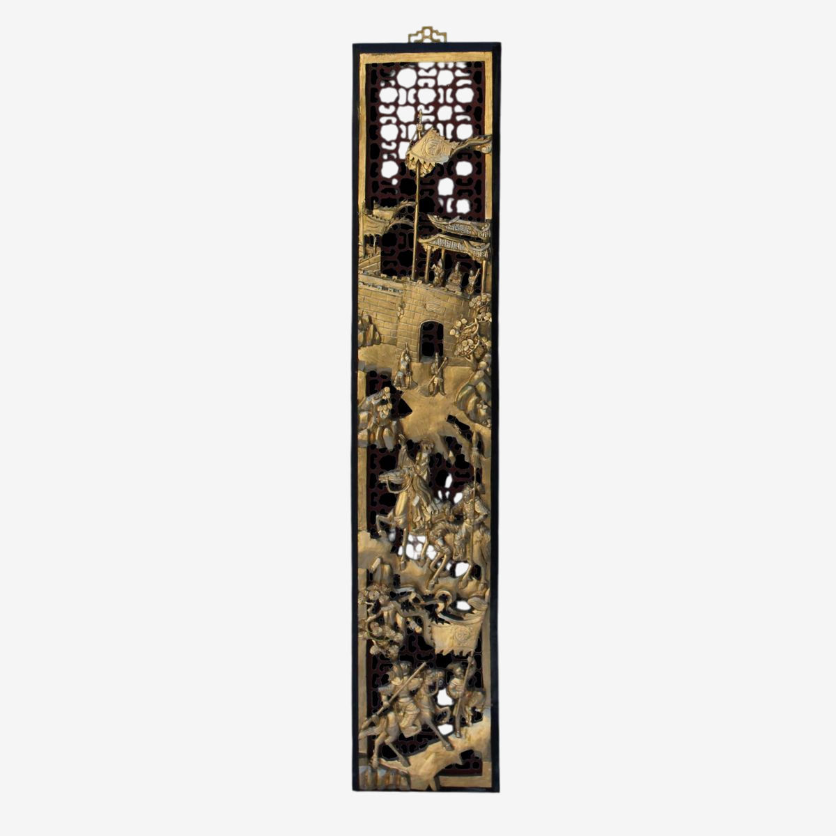 Chaozhou 3d Golden Lacquer Wood Carving "Story of Ancient Warriors V ...