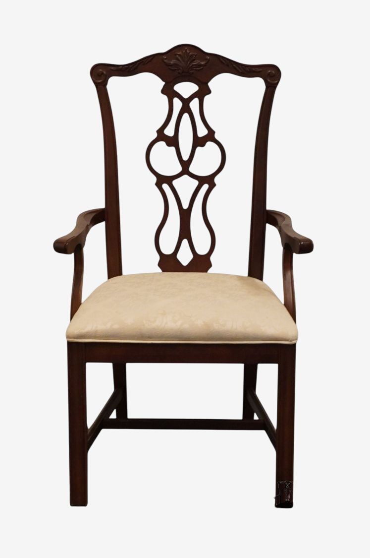 STANLEY FURNITURE Solid Cherry Traditional Chippendale Style Dining Arm ...