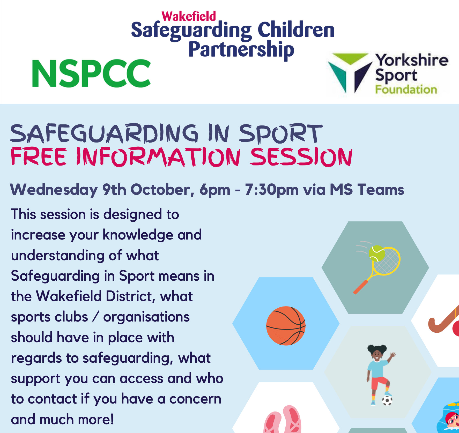 Safeguarding in sport free information session - 9 October 2024 ...