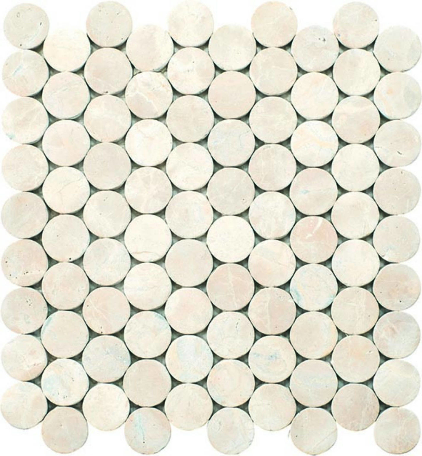 PIEDRA CIRCULAR BLANCO Malla 30x30 (Caja de 1 m2) — Cerámicas Ripoll