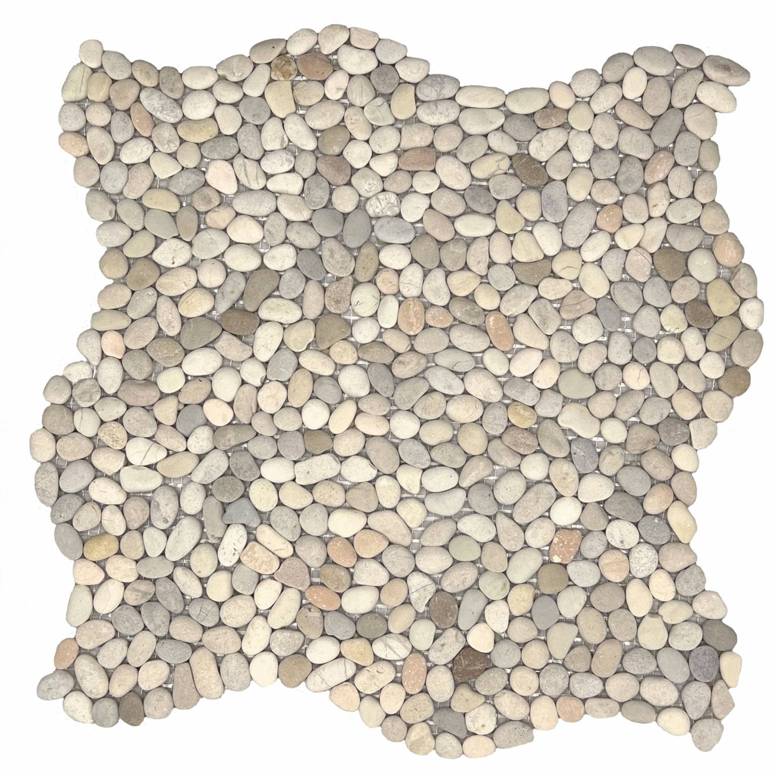 PIEDRA MINI PEBLES BLANCO Malla 30x30 (Caja de 1 m2) — Cerámicas Ripoll