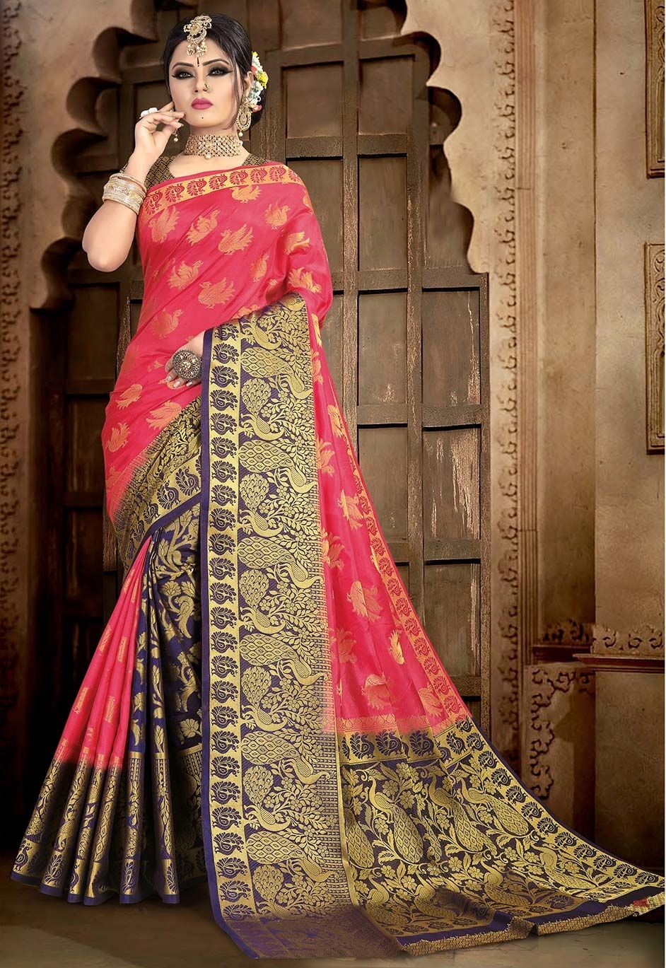 1556351: Reception, Traditional Blue, Red and Maroon color Silk, Tissue ...