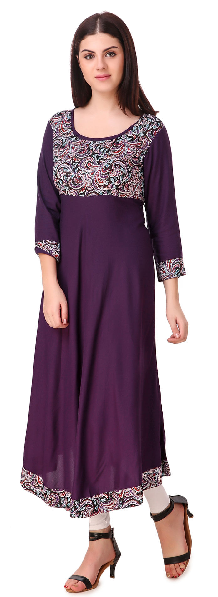 Casual Purple and Violet color Rayon fabric Kurti : 1571304