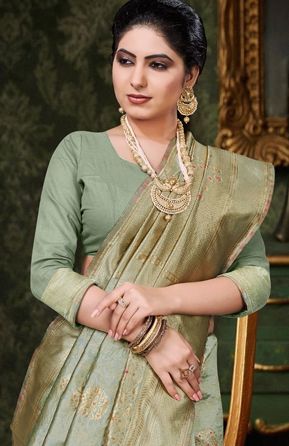 Traditional Green color Art Silk, Silk fabric Saree : 1575563
