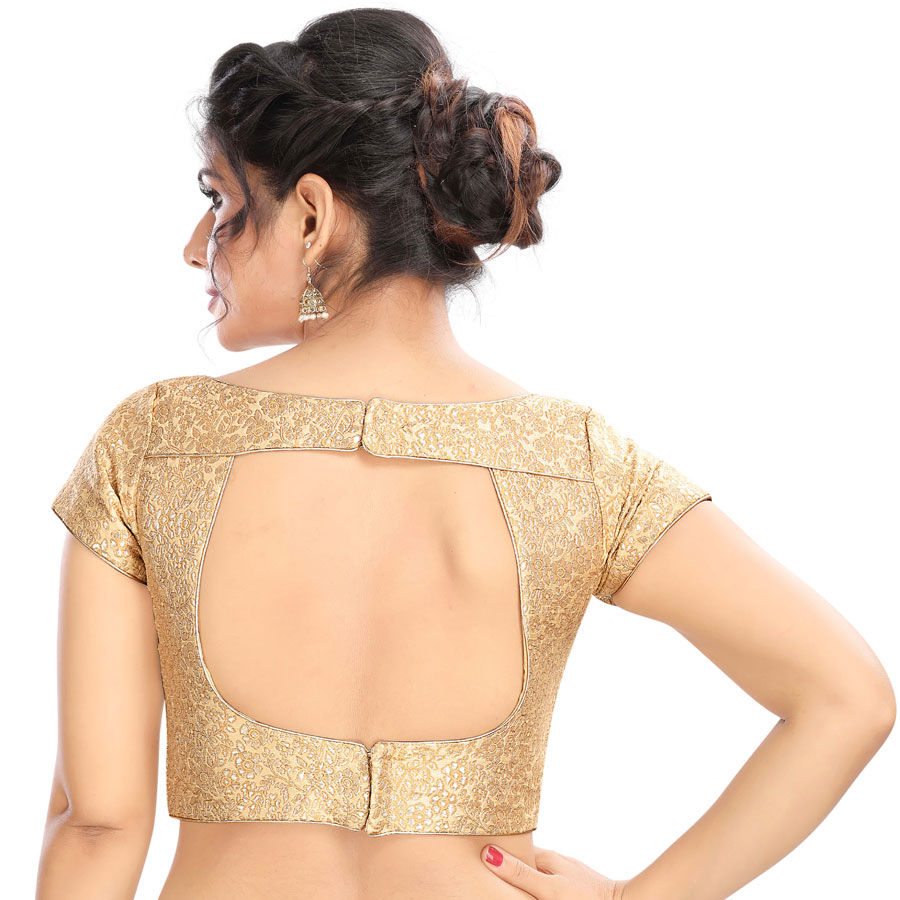 Gold color Brocade fabric Blouse : 1595016