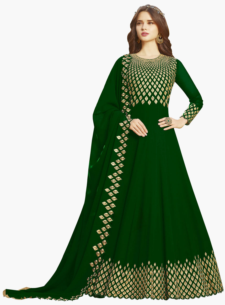 Bollywood Green color Georgette fabric Salwar Kameez : 1626823 Bollywood Green color Georgette fabric Salwar Kameez : 1626823