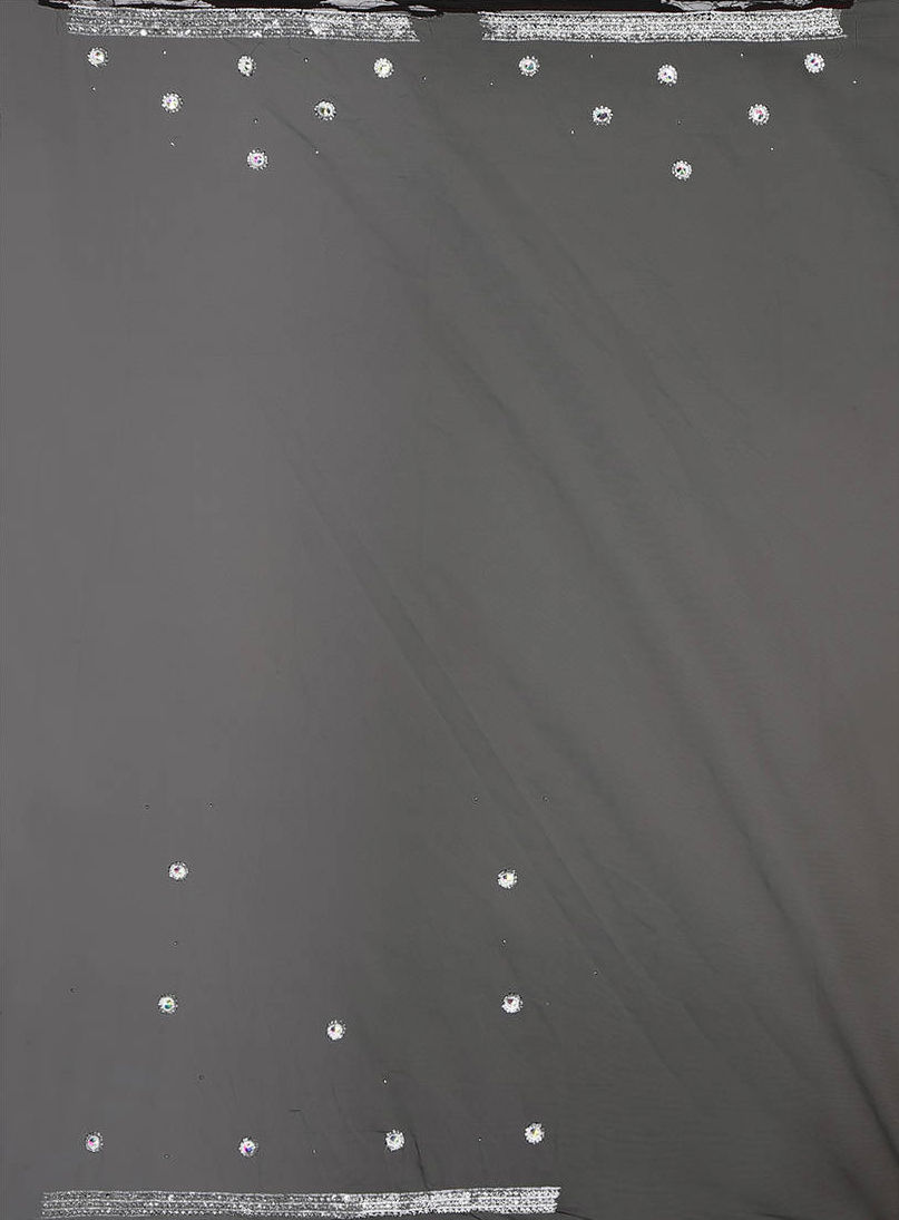 Designer, Party Wear, Reception Black and Grey color Net fabric Saree ...