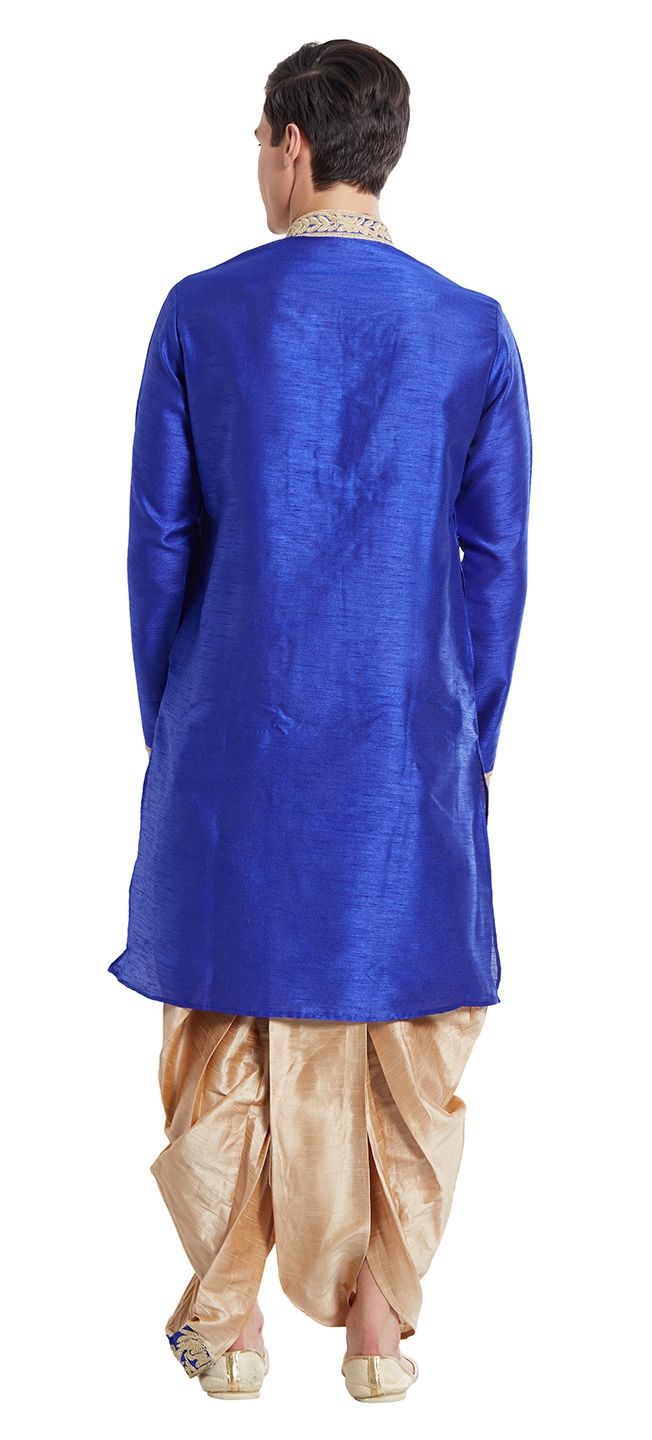 508826: Blue color Blended fabric Dhoti Kurta