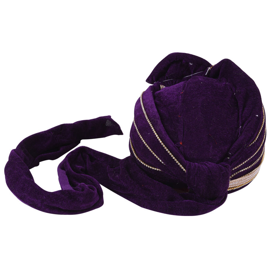 600017: Purple and Violet color family stitched turban.