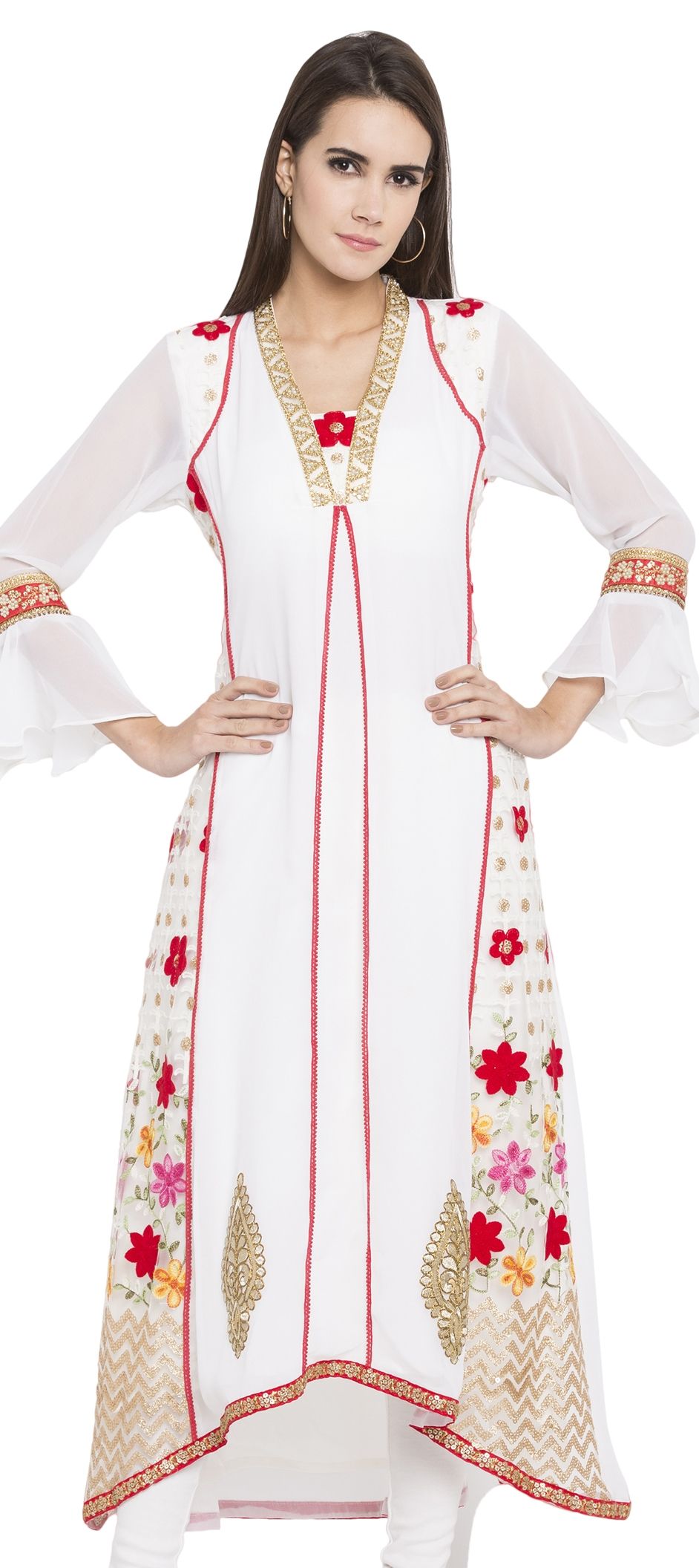 1501024: White and Off White color Kurti