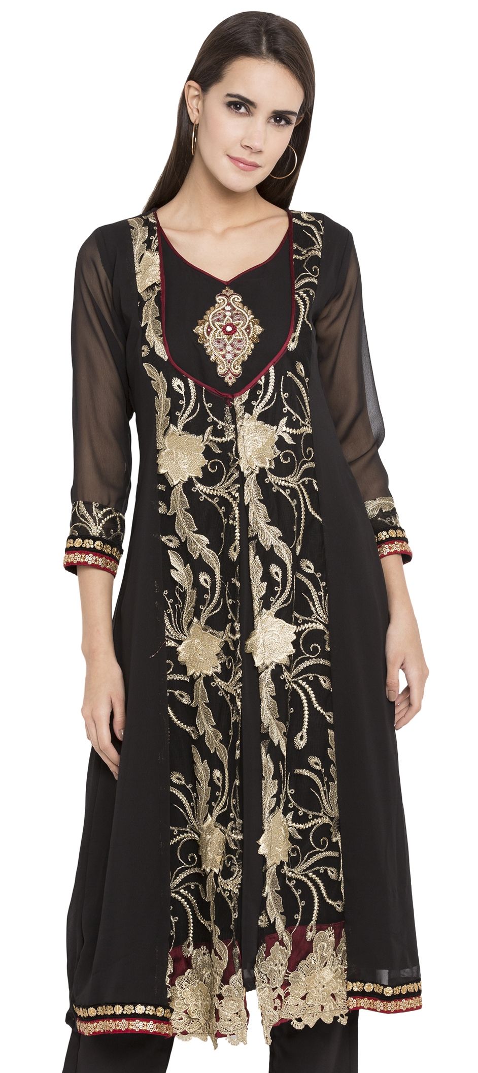 1501025: Black and Grey color Kurti
