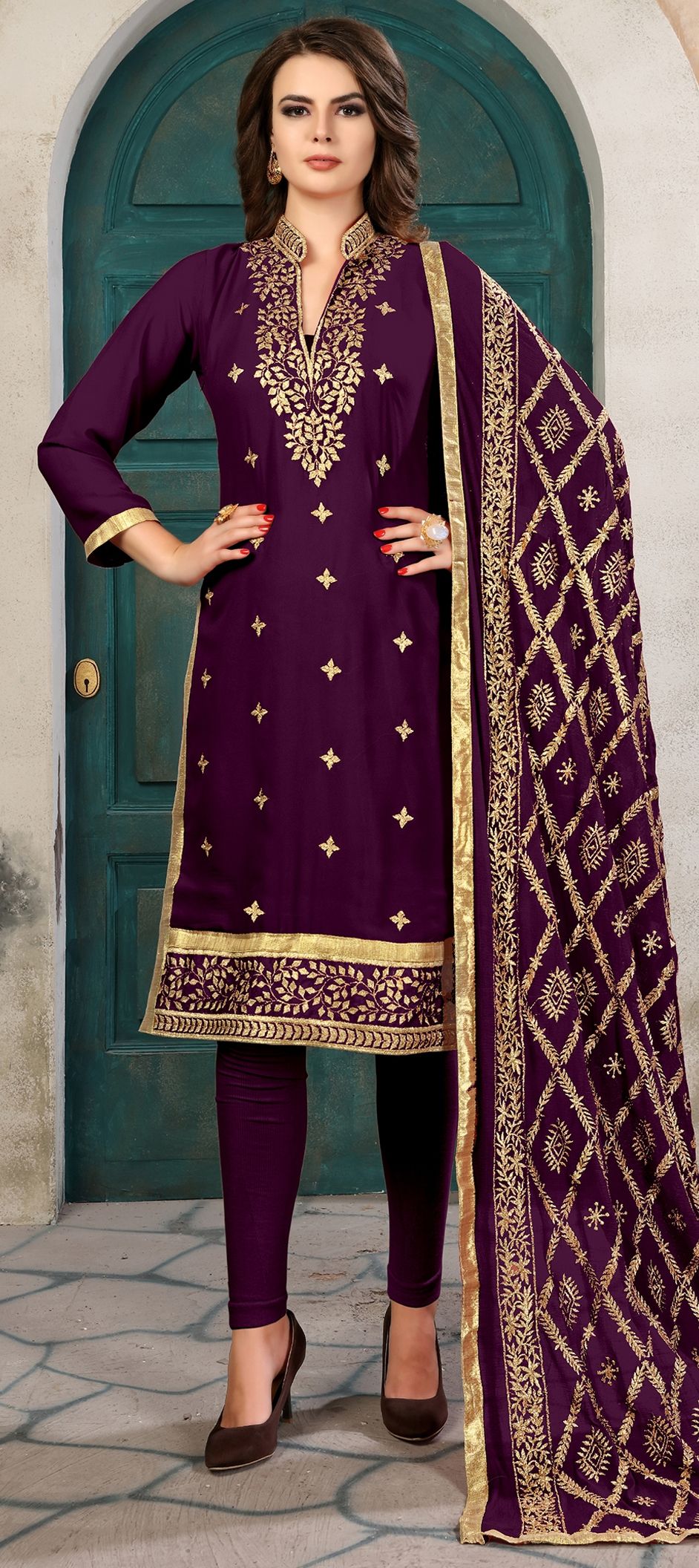1501444: Purple and Violet color Salwar Kameez