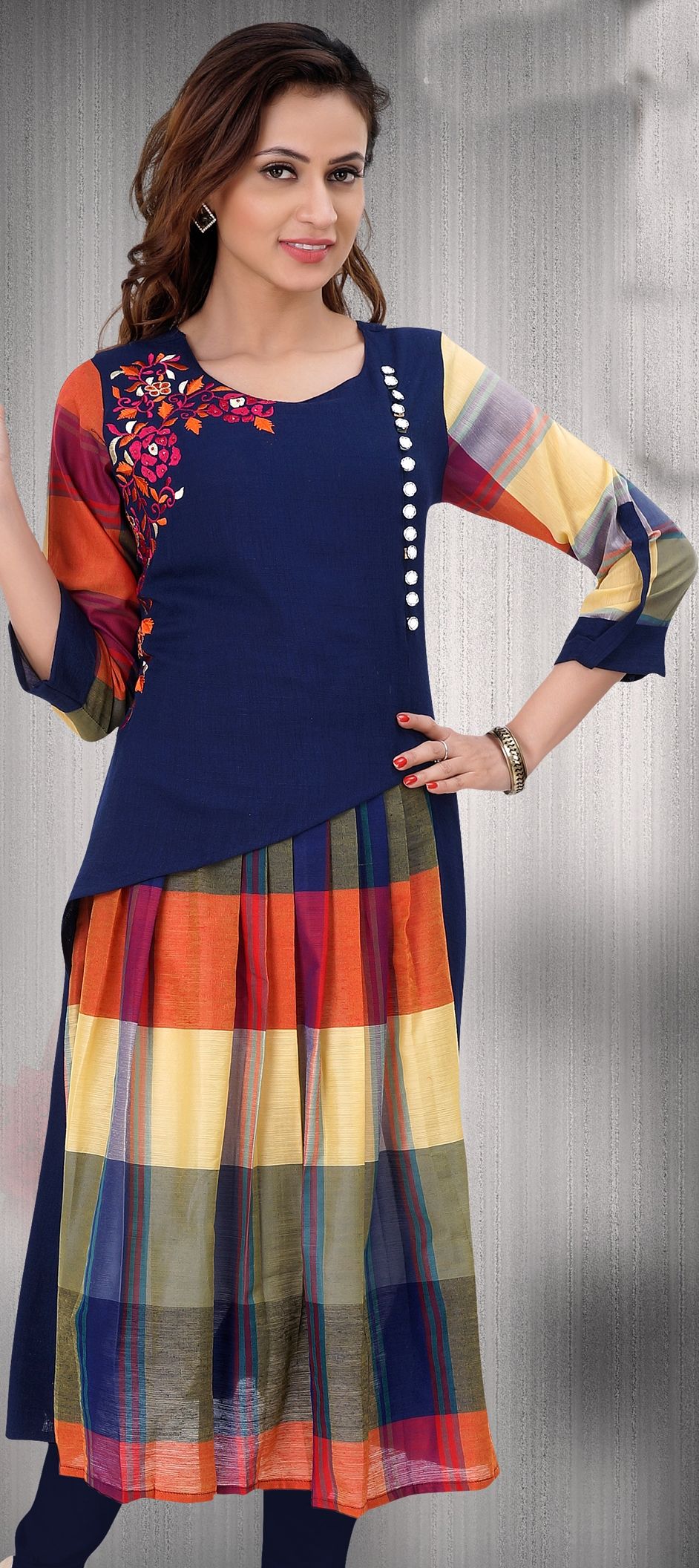 1501467: Blue color Kurti