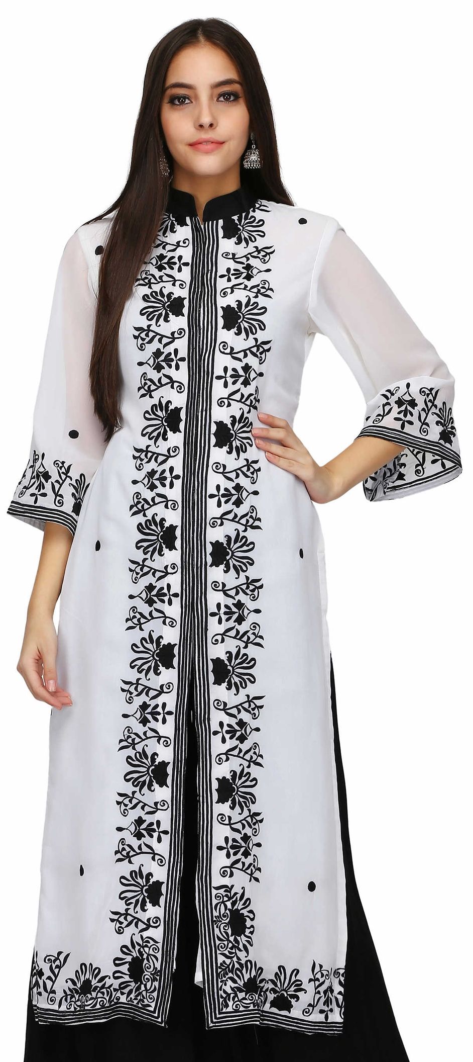 1501520: White and Off White color Kurti