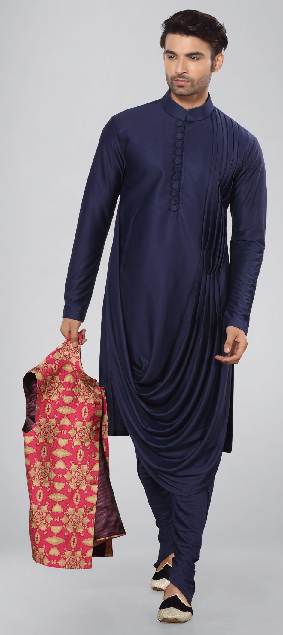 1502172: Blue color Lycra fabric Kurta Pyjamas