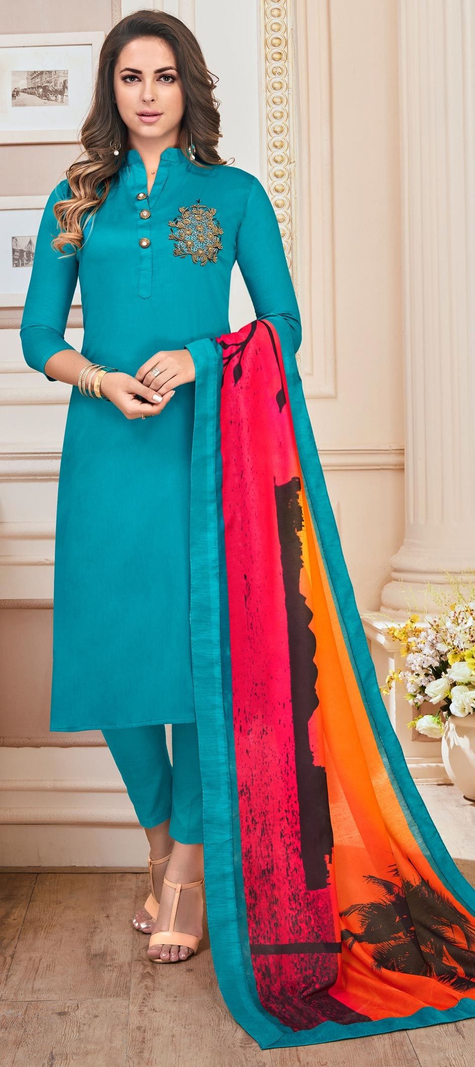 1502592: Blue color Salwar Kameez