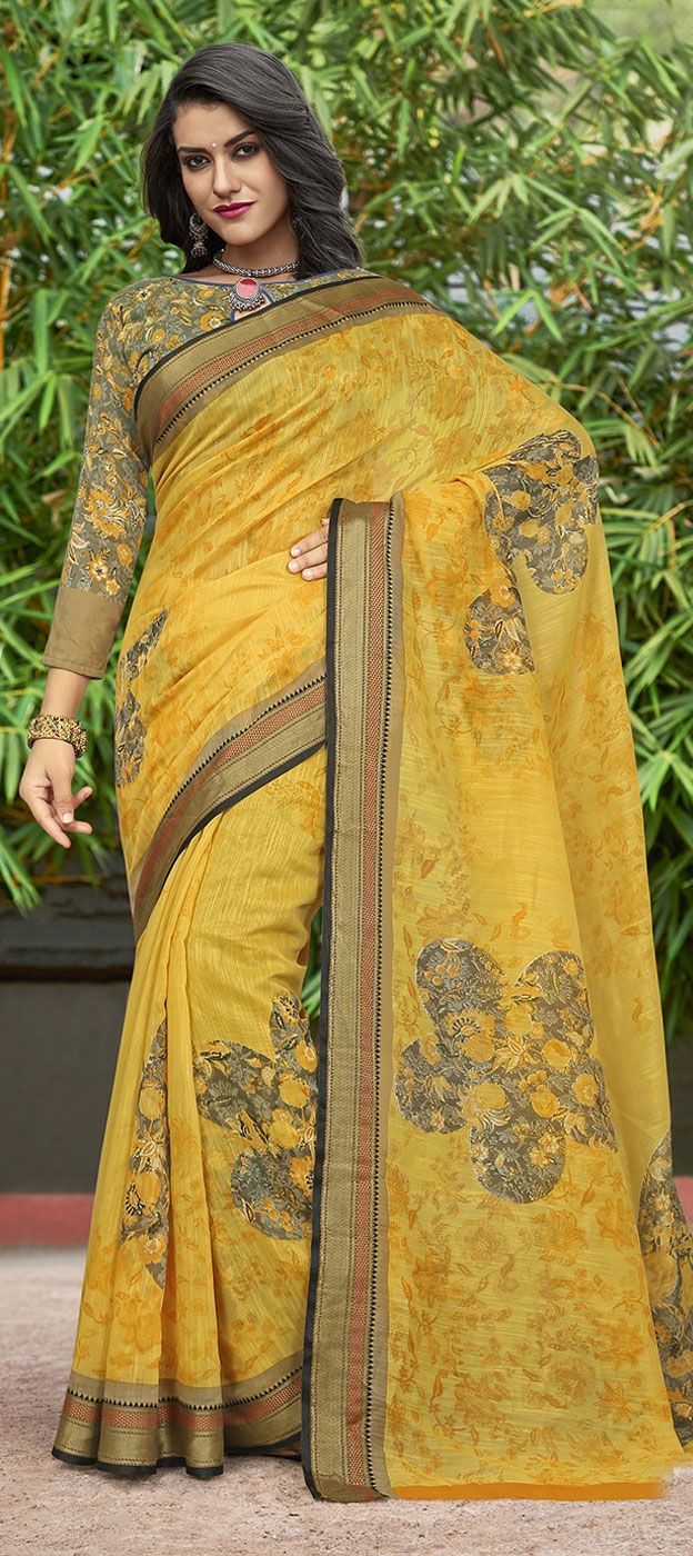 1502755: Yellow color Sarees