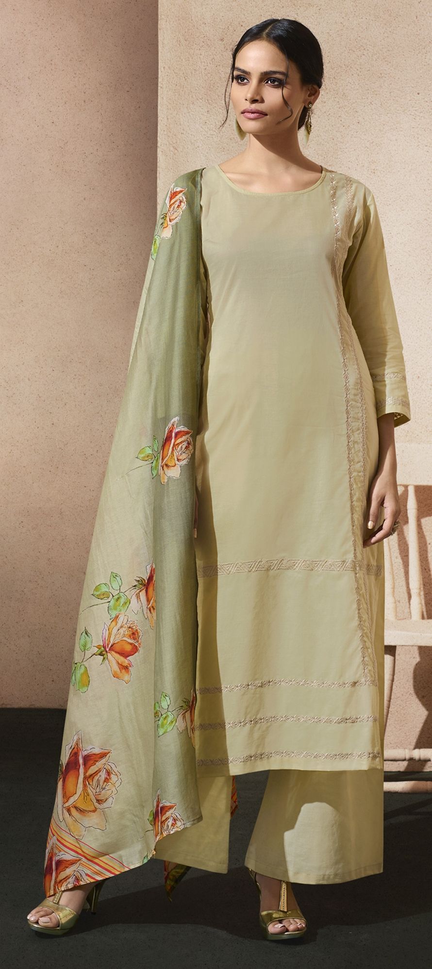 1503424: Beige and Brown color Salwar Kameez