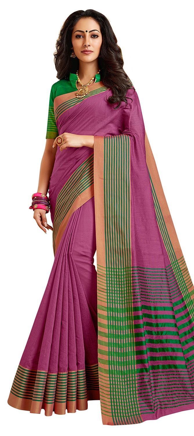 1513403: Traditional Purple and Violet color Cotton fabric Saree