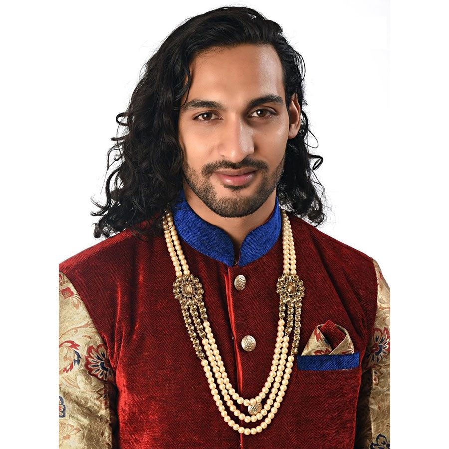 1515216: Gold color metal Groom Necklace