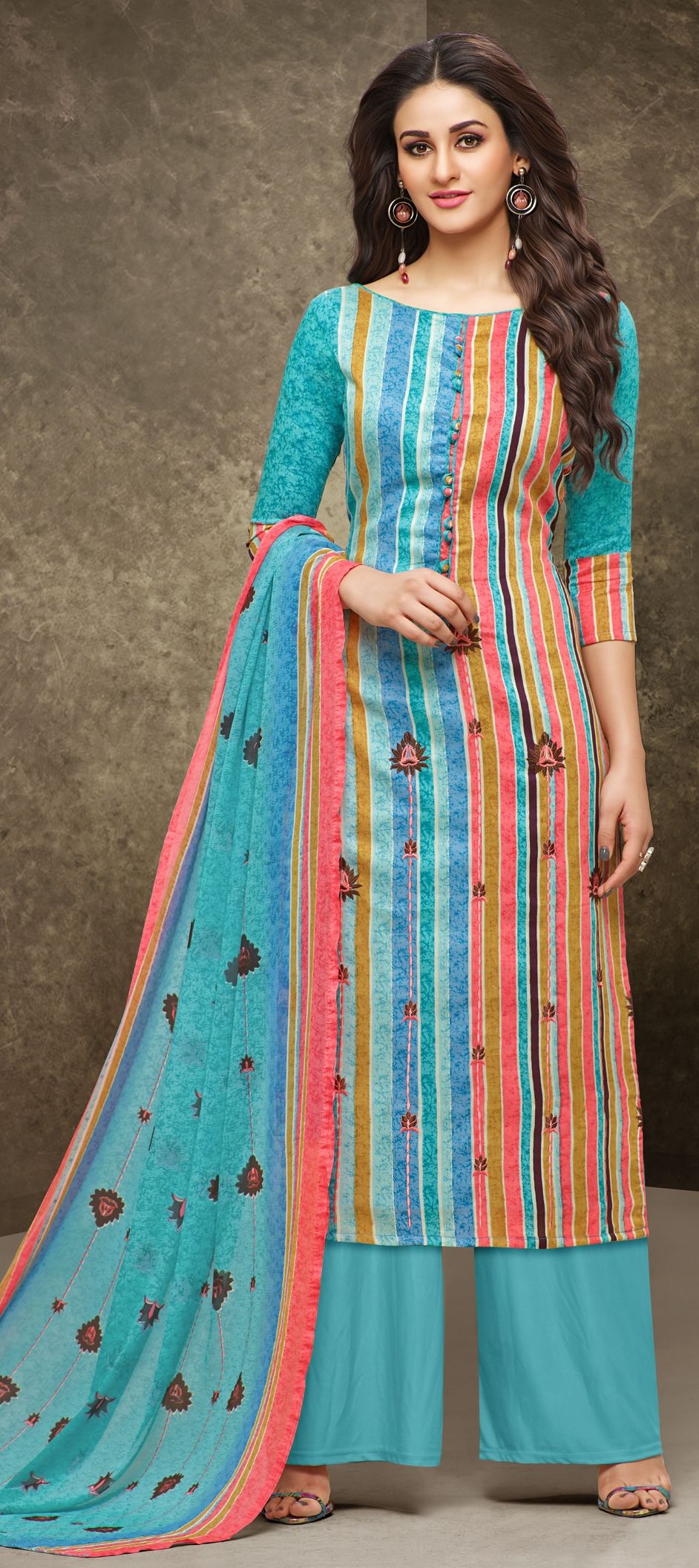 1515912: Party Wear Multicolor color Cotton fabric Salwar Kameez
