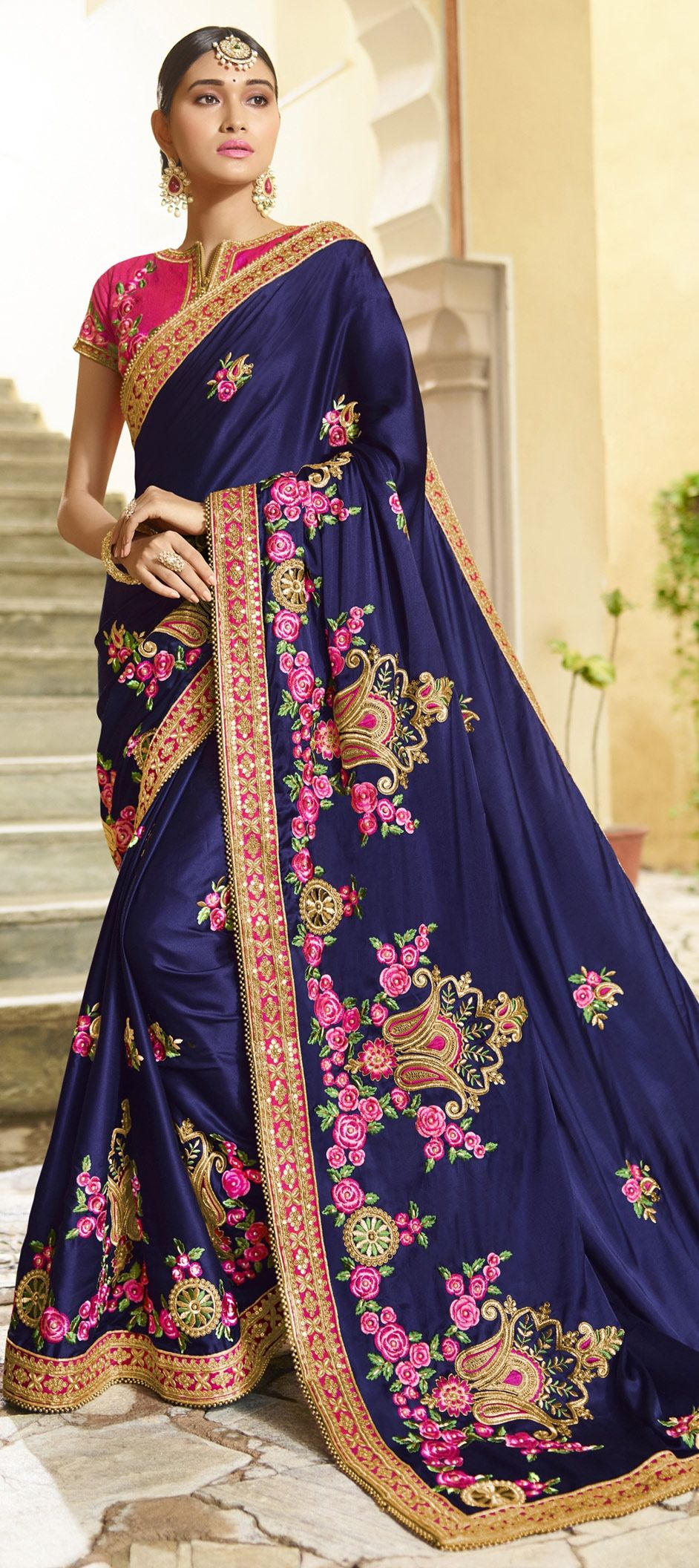 1521976: Traditional Blue color Art Silk, Silk fabric Saree