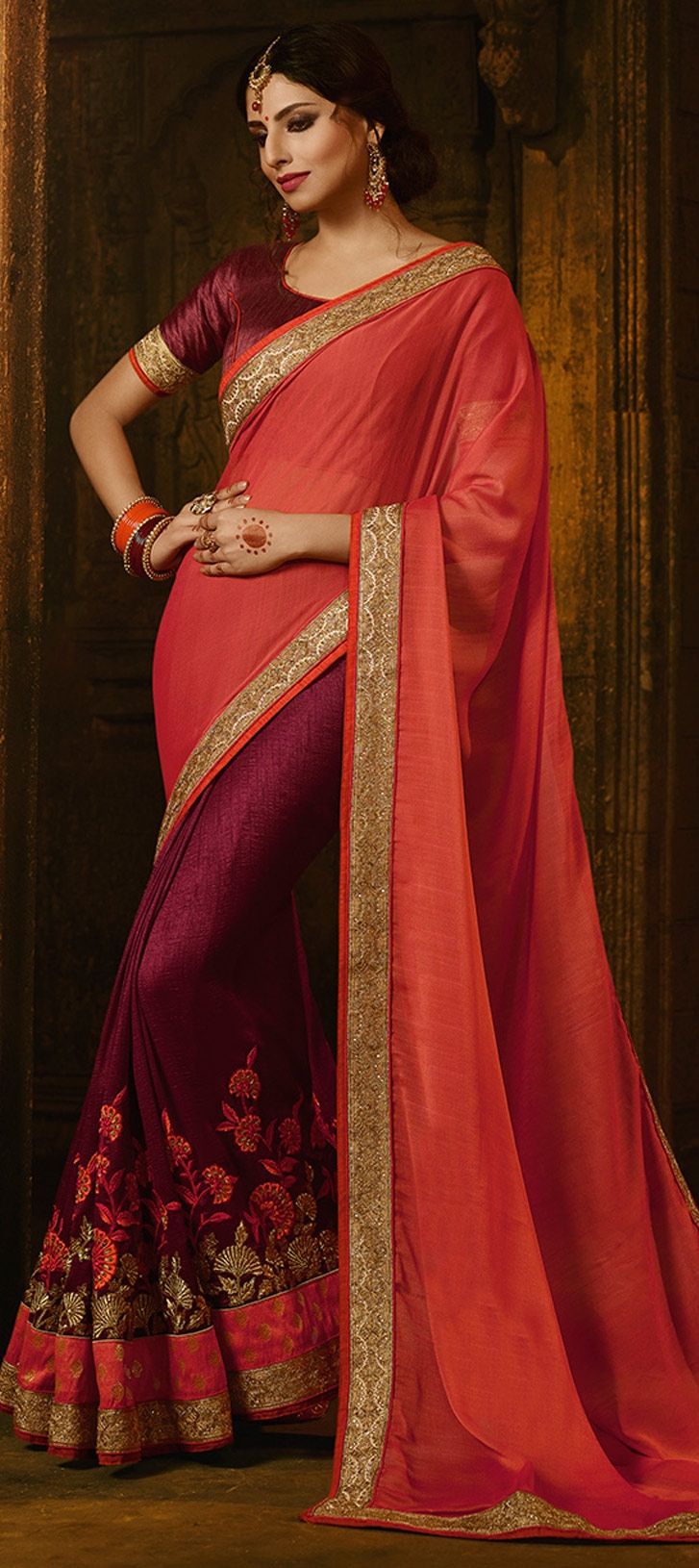 1522358: Traditional Pink and Majenta, Red and Maroon color Bhagalpuri ...