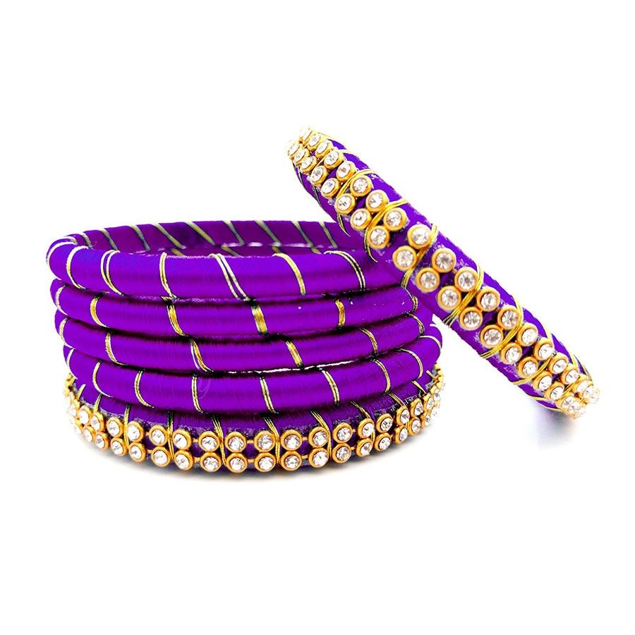 1525287: Purple and Violet color Metal Alloy metal Bangles