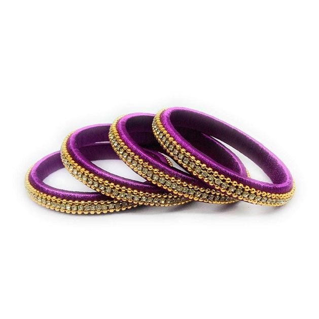 1525492: Purple and Violet color Metal Alloy metal Bangles