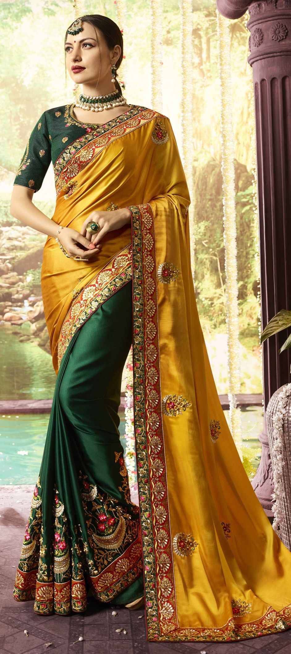 1525620: Mehendi Sangeet, Reception, Traditional Gold, Green color ...