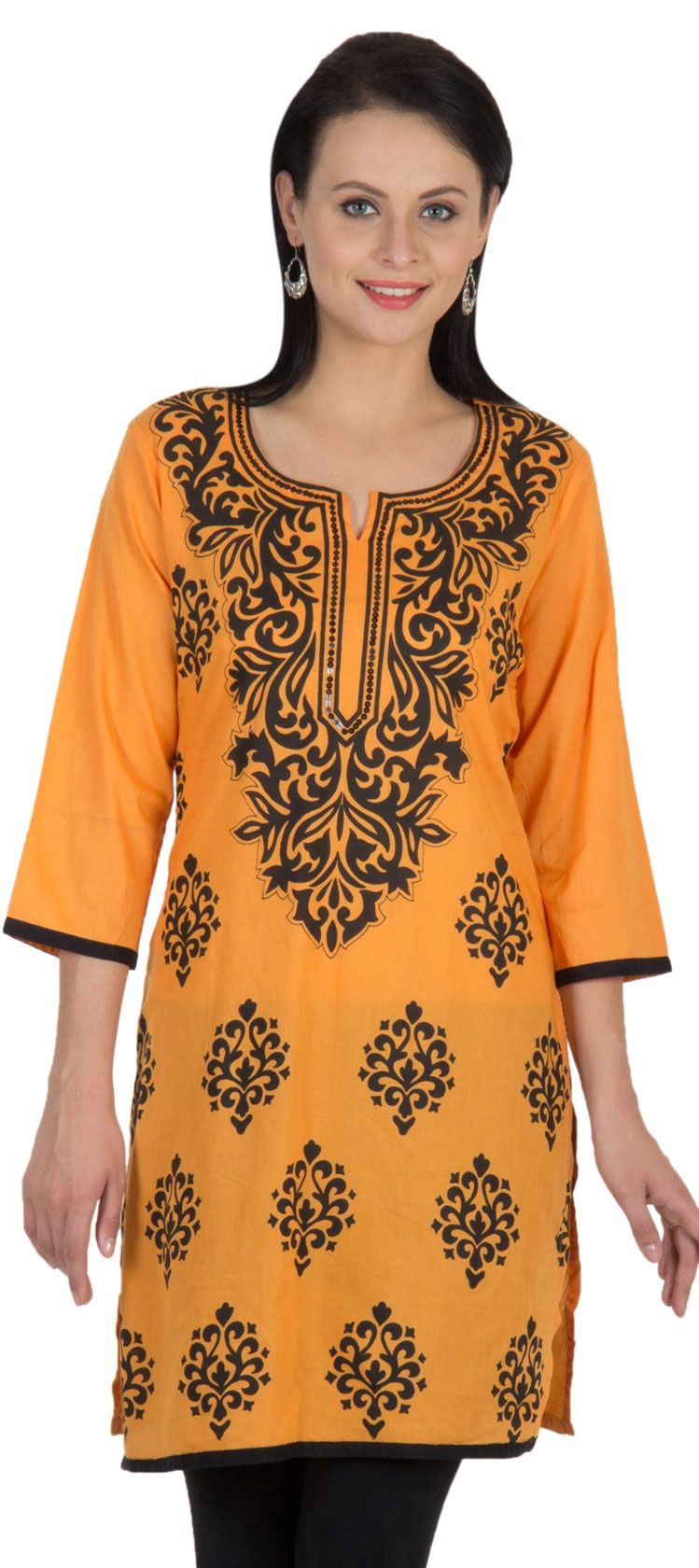 1527113: Casual Orange color Cotton fabric Kurti
