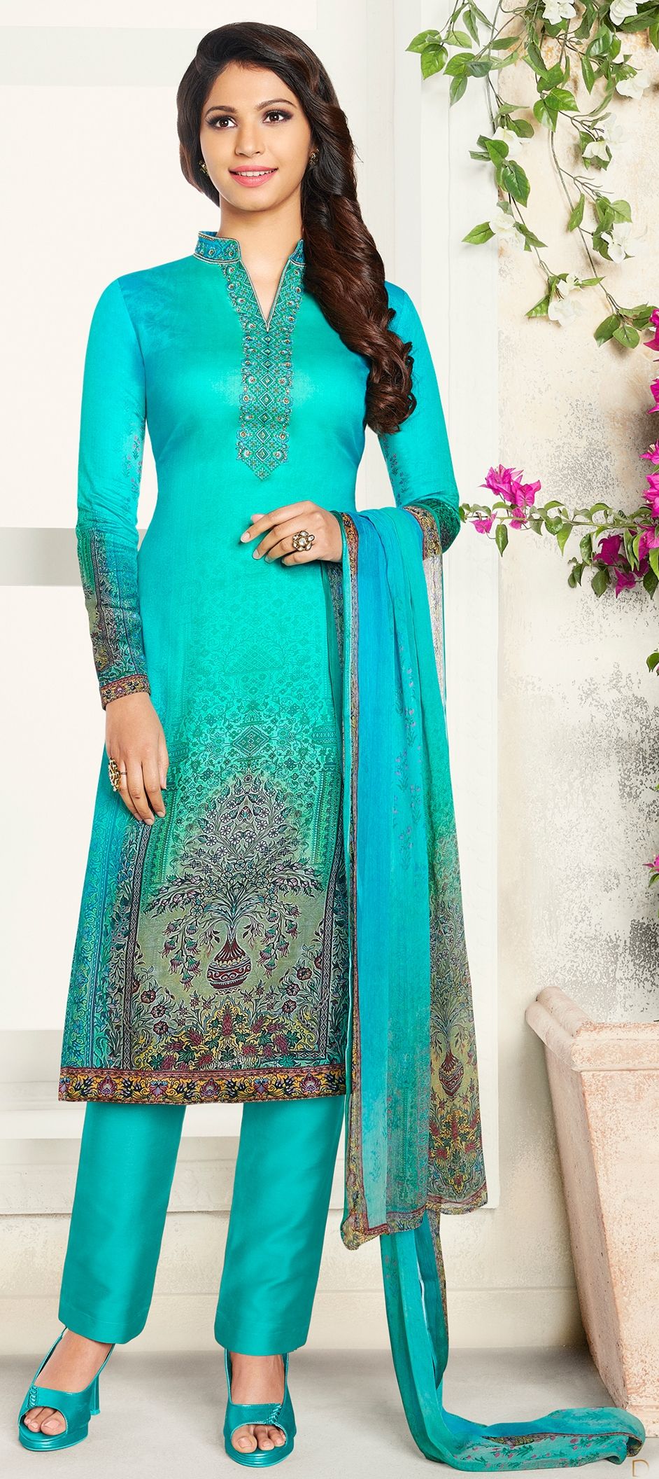 1528954: Party Wear Multicolor color Cotton fabric Salwar Kameez