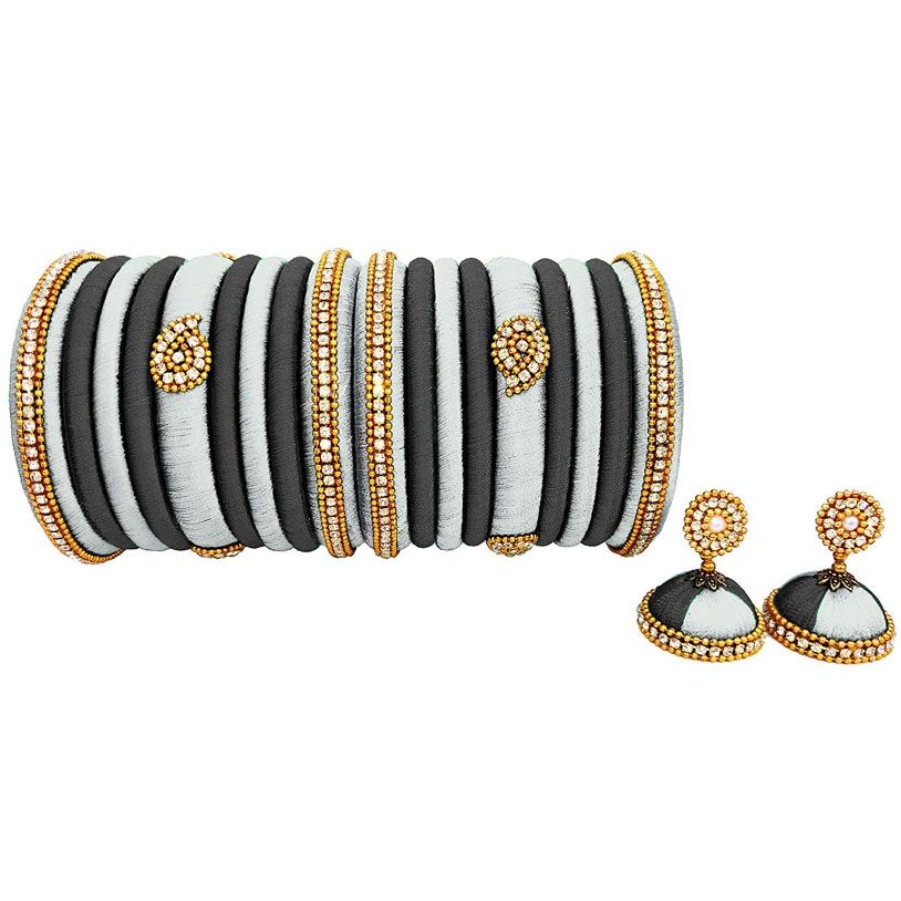 1529951: Black and Grey color Metal Alloy metal Bangles