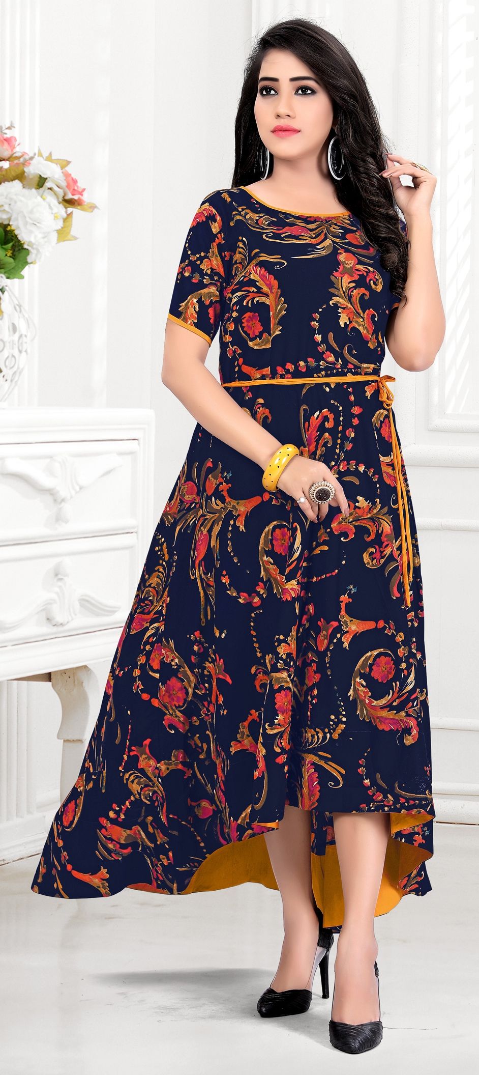 1534739: Casual Blue color Rayon fabric Kurti