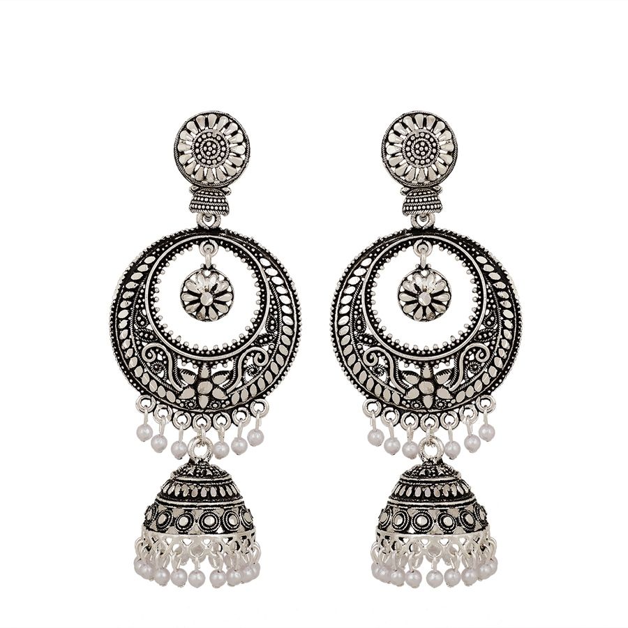 1539150: Silver color Brass metal Earrings