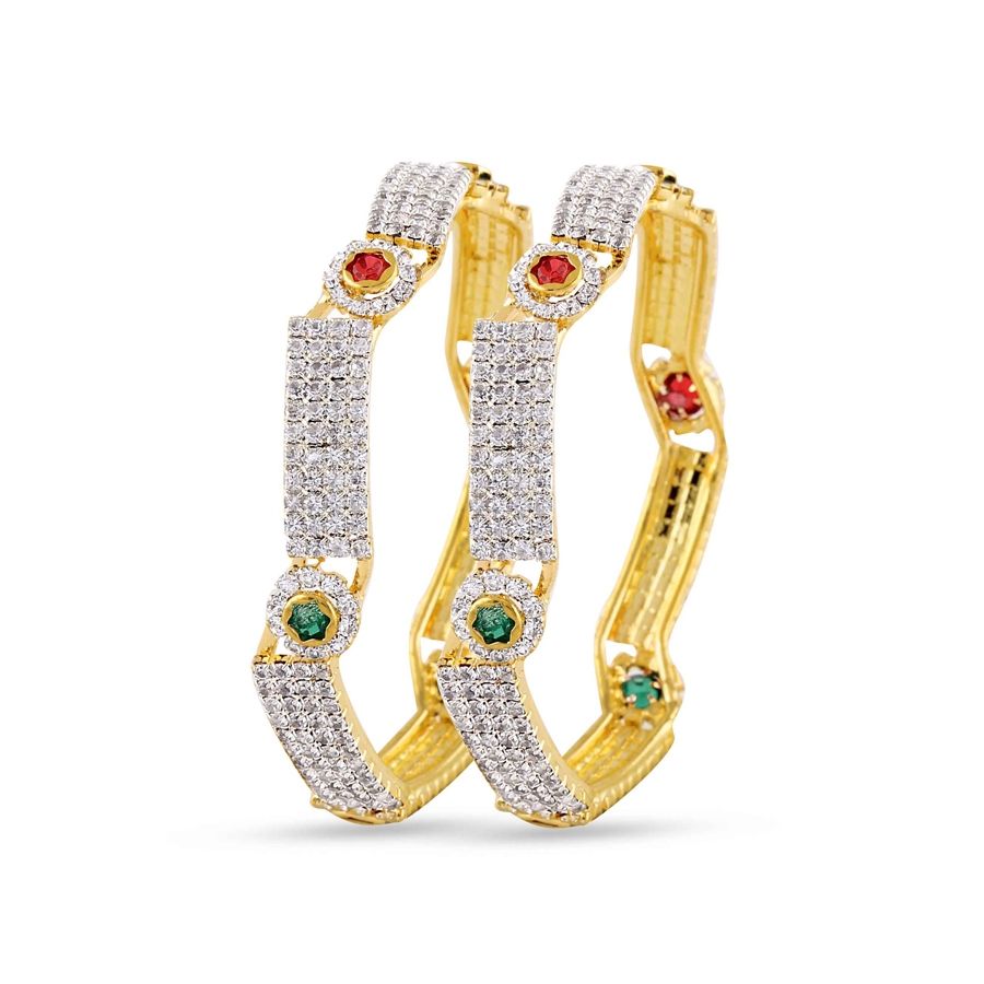 White and Off White color Metal Alloy metal Bangles : 1539965