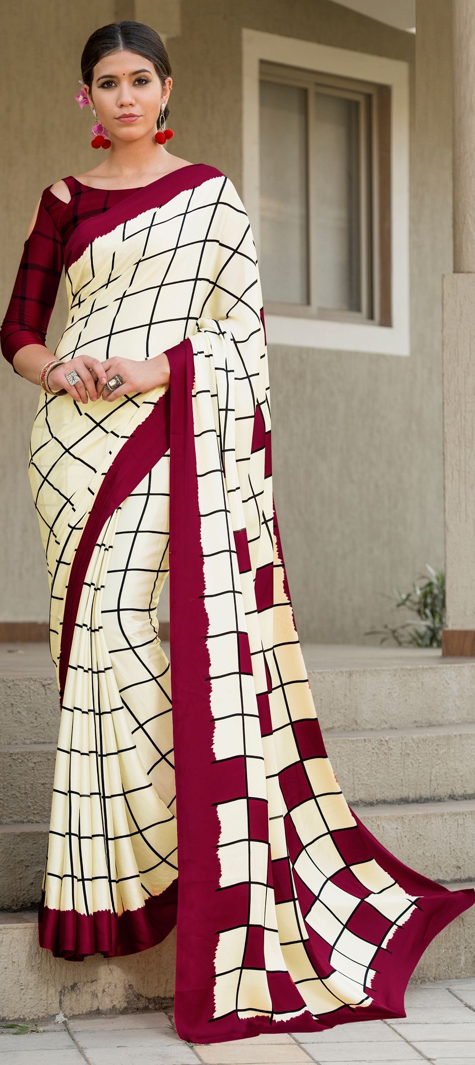 1540195: Traditional White and Off White color Satin Silk, Silk fabric ...