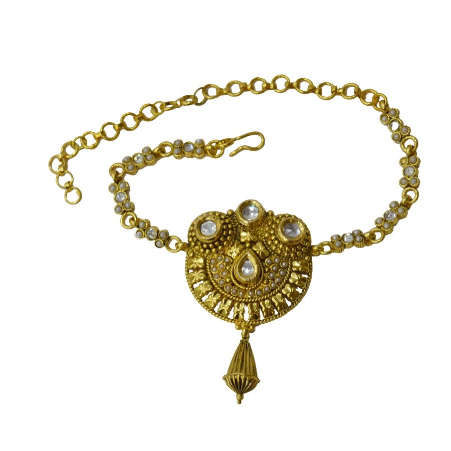 1541822: White and Off White color Brass metal Armlet