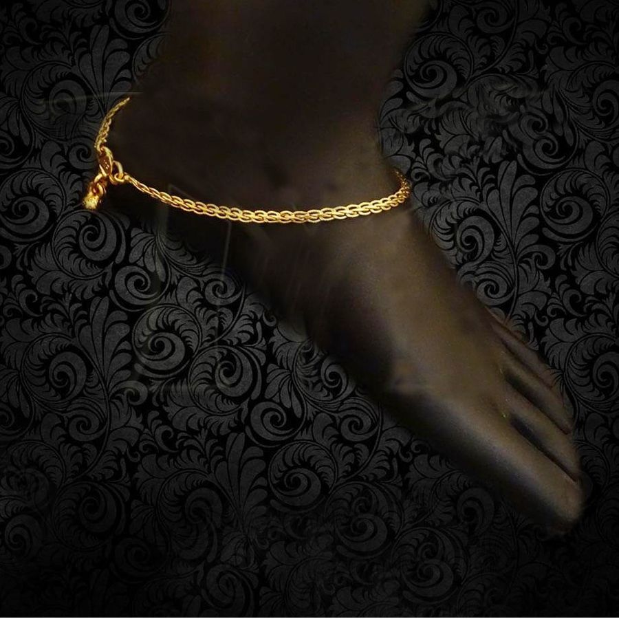 1544664: Gold color Brass, Copper, Metal Alloy metal Anklet