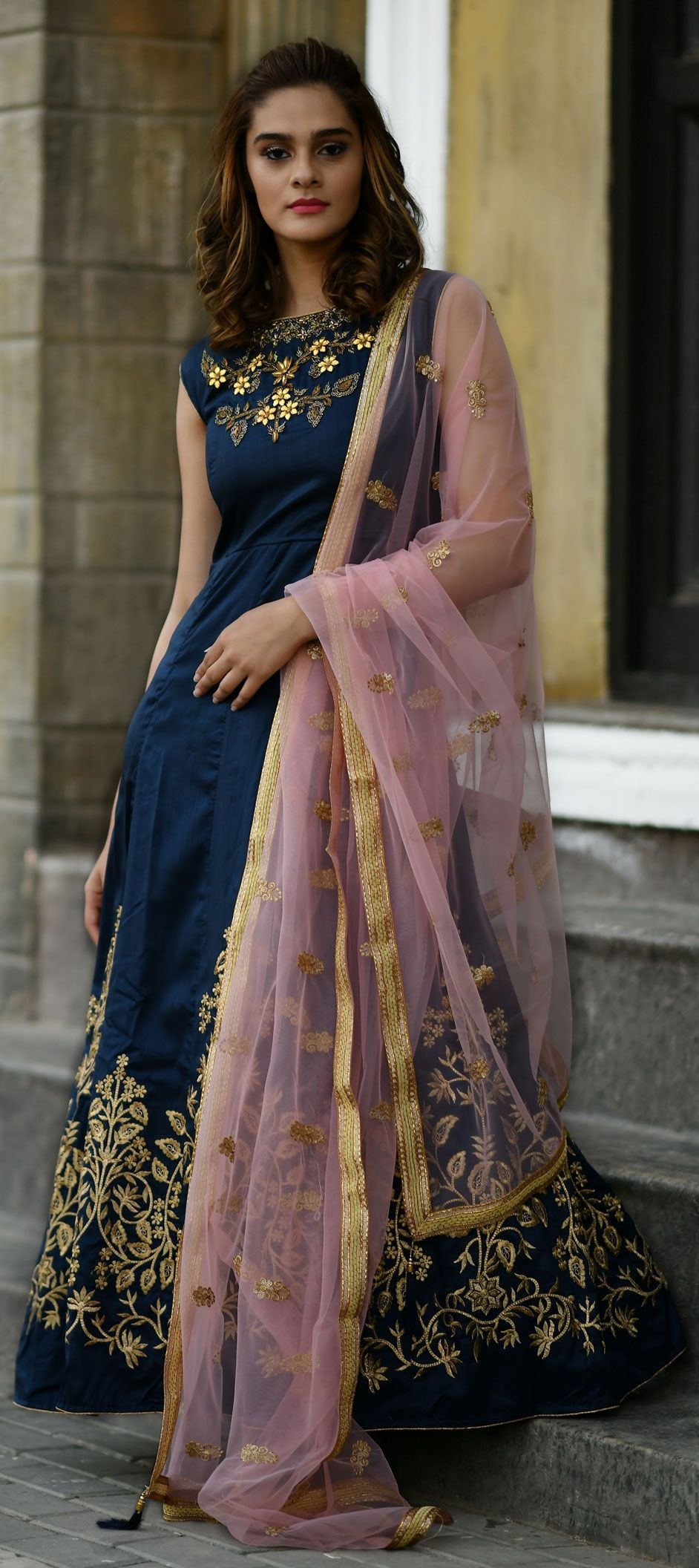 1548272: Party Wear Blue color Silk fabric Gown