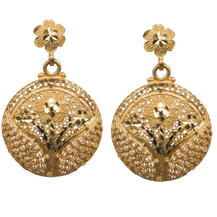 1554807: Gold color Brass metal Earrings